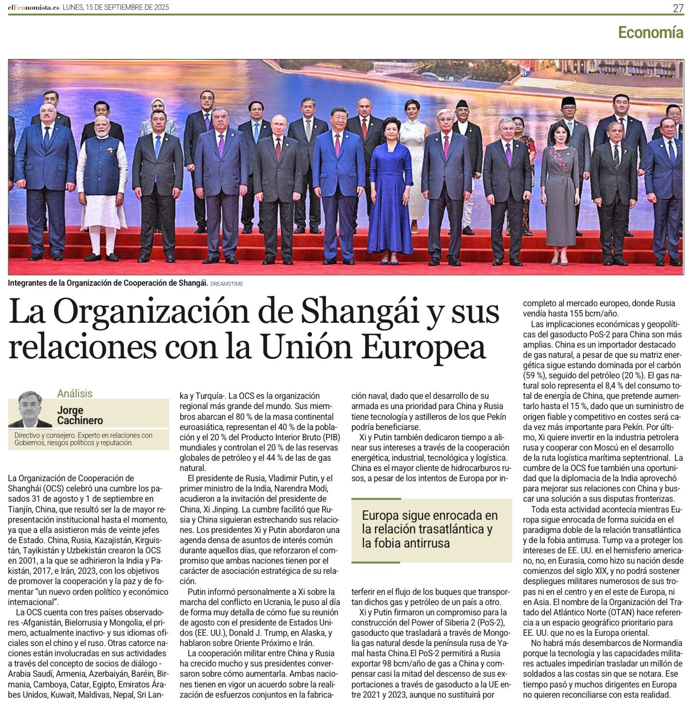 Organización de Cooperación de Shanghái y Europa